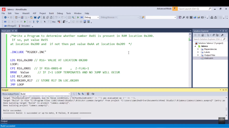 Store in RAM in Atmega32 using ATMEL STUDIO 7 Assembly - Ninja Tech