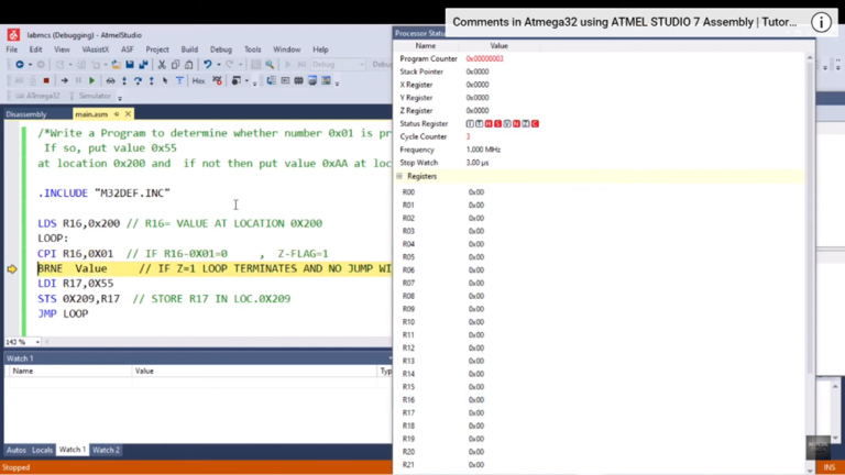 Store in RAM in Atmega32 using ATMEL STUDIO 7 Assembly - Ninja Tech
